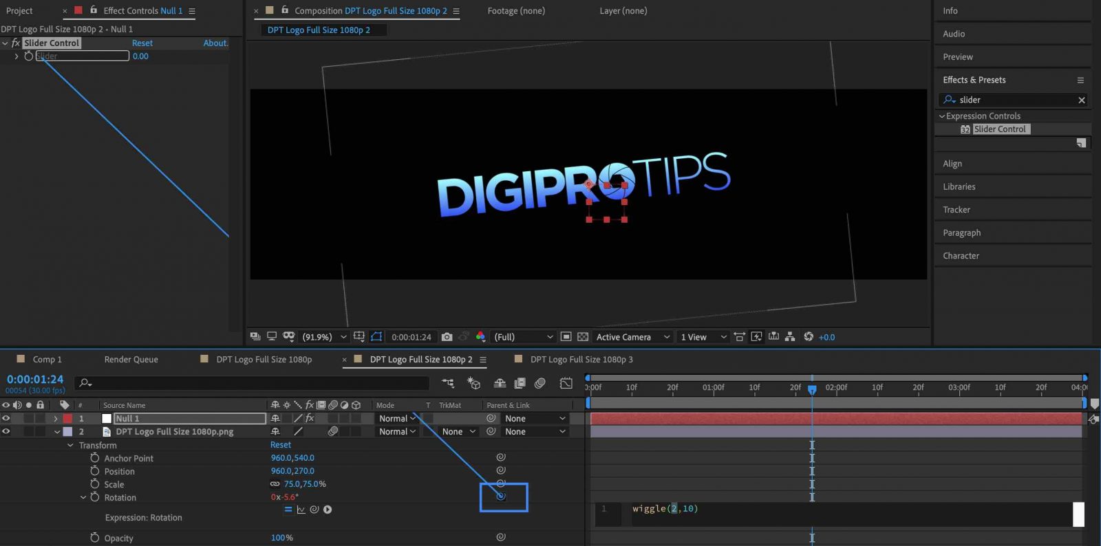 How to Add a Wiggle Expression in After Effects - DigiProTips