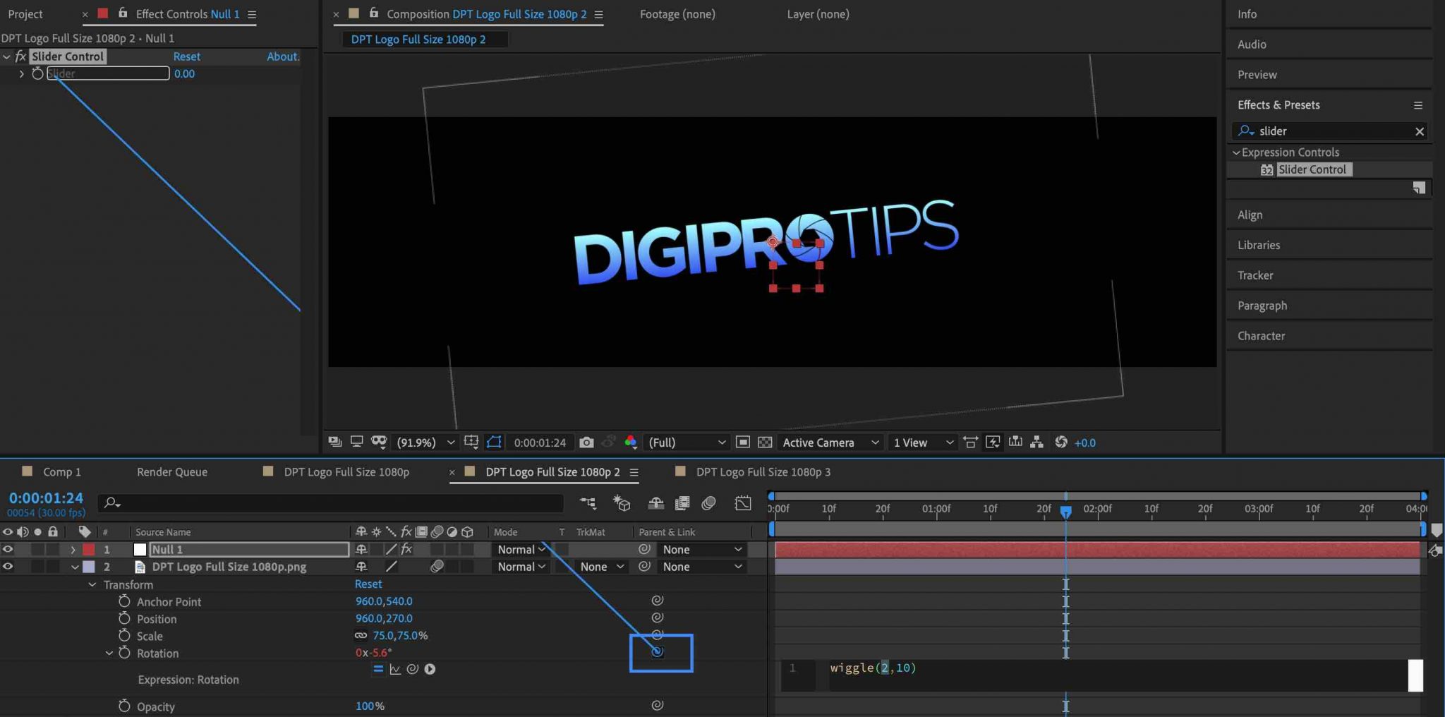 How to Add a Wiggle Expression in After Effects - DigiProTips